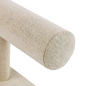 MOOCA Linen Covered Wood Jewelry Display, Jewelry Stand, Bracelet Holder Display, Watch Stand, Jewelry Display for Vendors, Bracelet Display Stand, Tan Linen