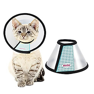 MintCat Cat Cone, Adjustable Cat Cone Collar Soft, Lightweight Cat Recovery Collar, Protective Cat Cones to Stop Licking Pet Cone, Plastic Elizabethan Collar for Cats Kitten Small Dog After Surgery, S