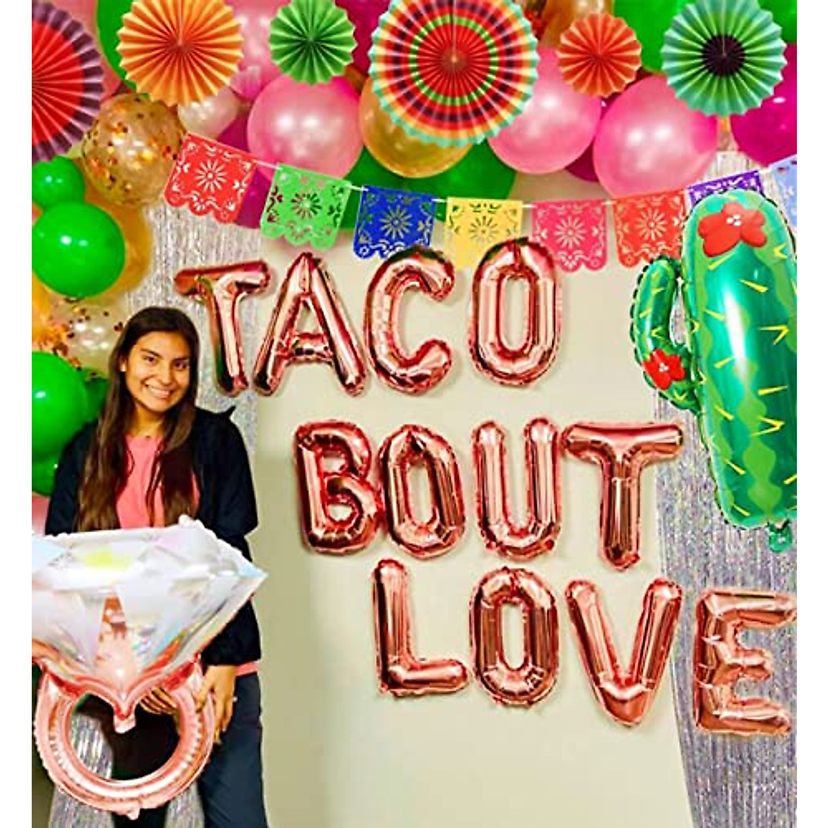 JeVenis Taco Bout Love Backdrop Taco Bout Love Balloons Taco Bout Love Bridal Shower Decorations Taco Bout Love Decorations Mexican Bridal Shower Decorations Cactus Bridal Shower Decorations
