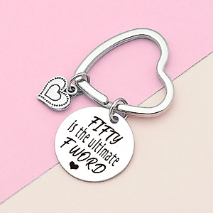 7RVZM 50Th Birthday Keychain Wife Gift Grandpa Gift Aunt Gift 50 Year Old Keychain For Men 50Th Gift Wife Gift, 50th Birthday Keychain, Standard