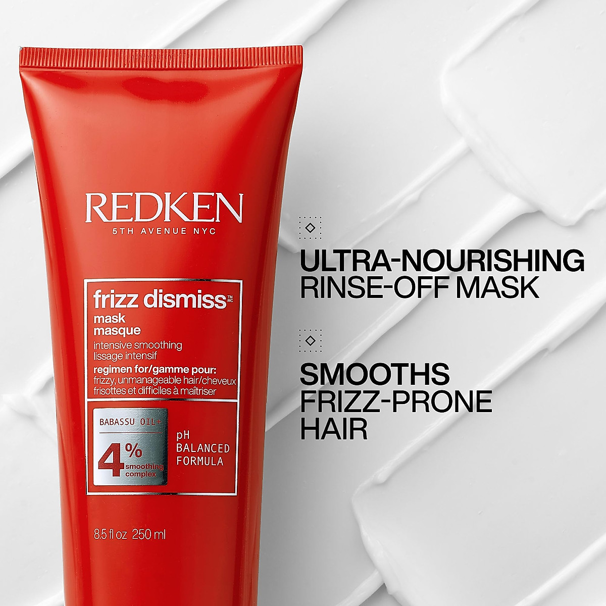 Redken Sulfate Free Frizz Dismiss Mask Intense Smoothing Treatment For Unruly Hair - Ultra Hydrating Smoothing Hair Mask