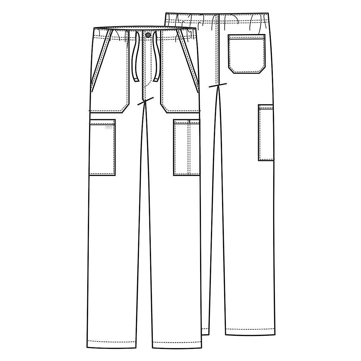 Cherokee Men Scrubs Pant Workwear Professionals Tapered Leg Fly Front Cargo WW190, M, Black