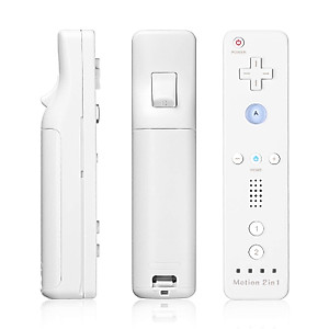 Wii Remote Controller, Wireless Wii U Motion Plus Remote Controller with Silicone Protective Case and Wrist Strap Compatible for Nintendo Wii and Wii U (1pc)