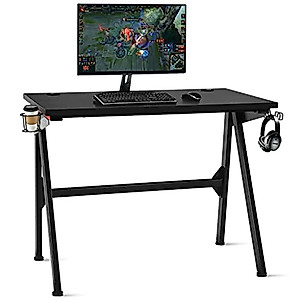 CZDYUF Computer Desk Home Office Computer Desk with Cup Holder and Headphone Hook Office Desk