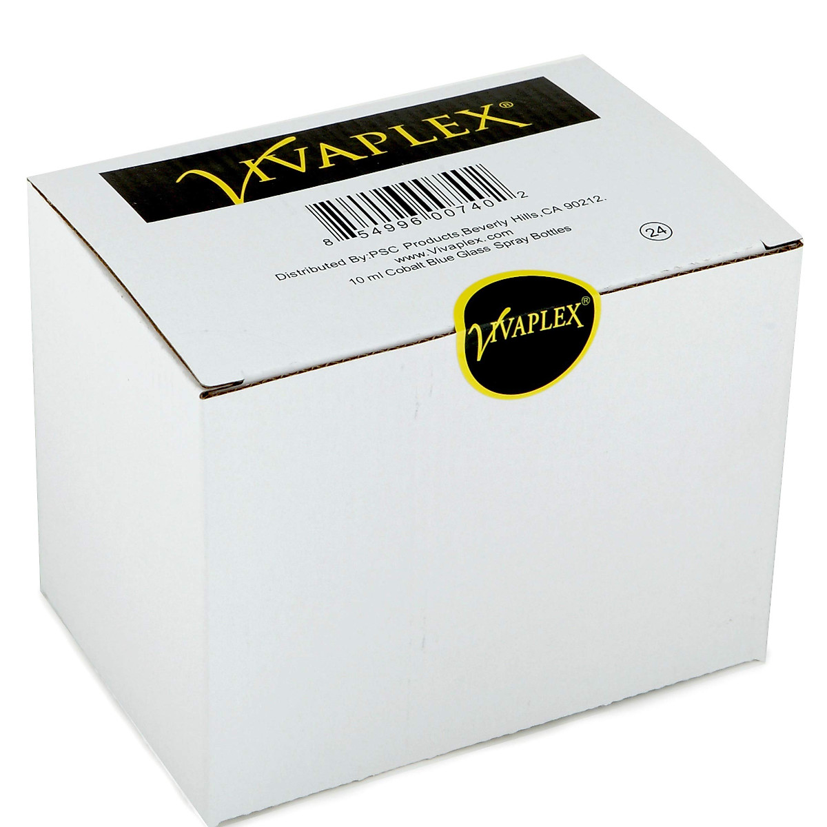 Vivaplex, 24, Cobalt Blue, 10 ml (1/3 oz) Glass Bottles, with Black Fine Mist Sprayer's