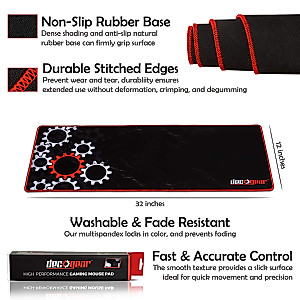 Deco Gear Gaming Accessory Bundle - Mechanical 18-Mode 104 Key RGB Keyboard with 11-Mode RGB Gaming Mouse and 32" x 12" Extended Mouse Pad