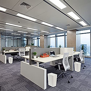 Fasmov Trash Can 2 Pack 7.5 Liter / 2 Gallon Plastic Garbage Container Bin with Press Top Lid, Waste Basket for Kitchen, Bathroom, Living Room, Office, Narrow Place (White + Blue)