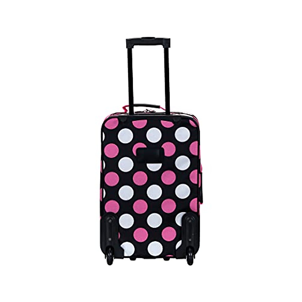 Rockland Escape 4-Piece Softside Upright Luggage Set, Telescoping Handles, Multi/Pink Dot, (14/19/24/28)