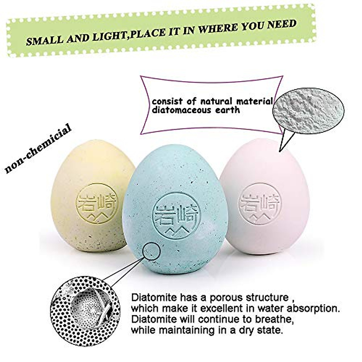 TOOYU Refrigerator Odor Deodorizer Ball,Fishy Musty Odor Moisture Remover Absorber Eliminator Neutralizer,Air Freshener Purifier,100% Natural & Chemical Free,Set of 3