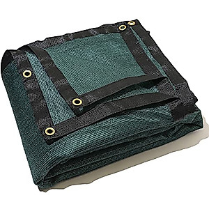 90% Green 6ft x 8ft High Density Fabric Shade Sun Shade Cloth Shade Mesh Canopy Taped Edge with Grommets for Garden Patio, 12pcs Bungee Balls Ropes Included