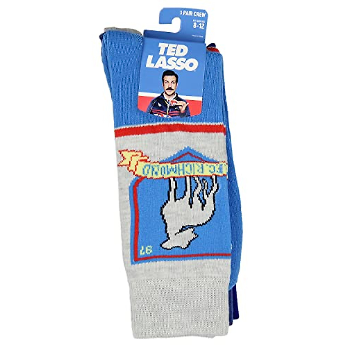 Bioworld Ted Lasso Original Series AFC Richmond 3 Pairs Multi-Design Mid-Calf Crew Socks