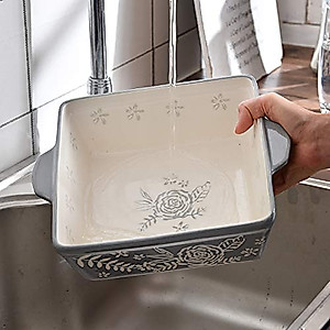 KINGSBULL HOME Baking Dish 8x8 Baking Pan Ceramic Brownie Pan Casserole Dish Hand-painted Bakeware Sets Lasagna Pan