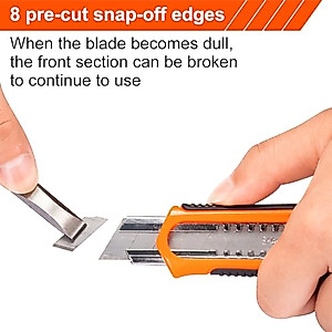 Vanquish Auto-loading Utility Knife Box Cutter with 10pcs Snap-off Blades for Cutting Ropes,Boxes and Cardboard 6026