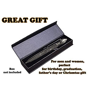 Uzi Tactical Pen with CuffKey in The Cap, Refillable Ultra Durable Aircraft Aluminum (UZI-TACPEN6-GM) Ballpoint Pen Writing Tactical Pen Survivor Pen (Gun Metal), Father's Day Gift
