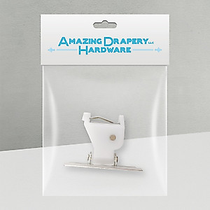 Amazing Drapery Hardware White Roman Shade Cord Lock with Brass Wheels - Holds up to 3 Lift Cords, Suitable for Roman and Woven Wood Shades - 1-Pack