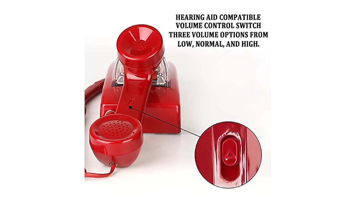 Classic Retro Wall Phone | Corded Landline w/ Mechanical Ringing
