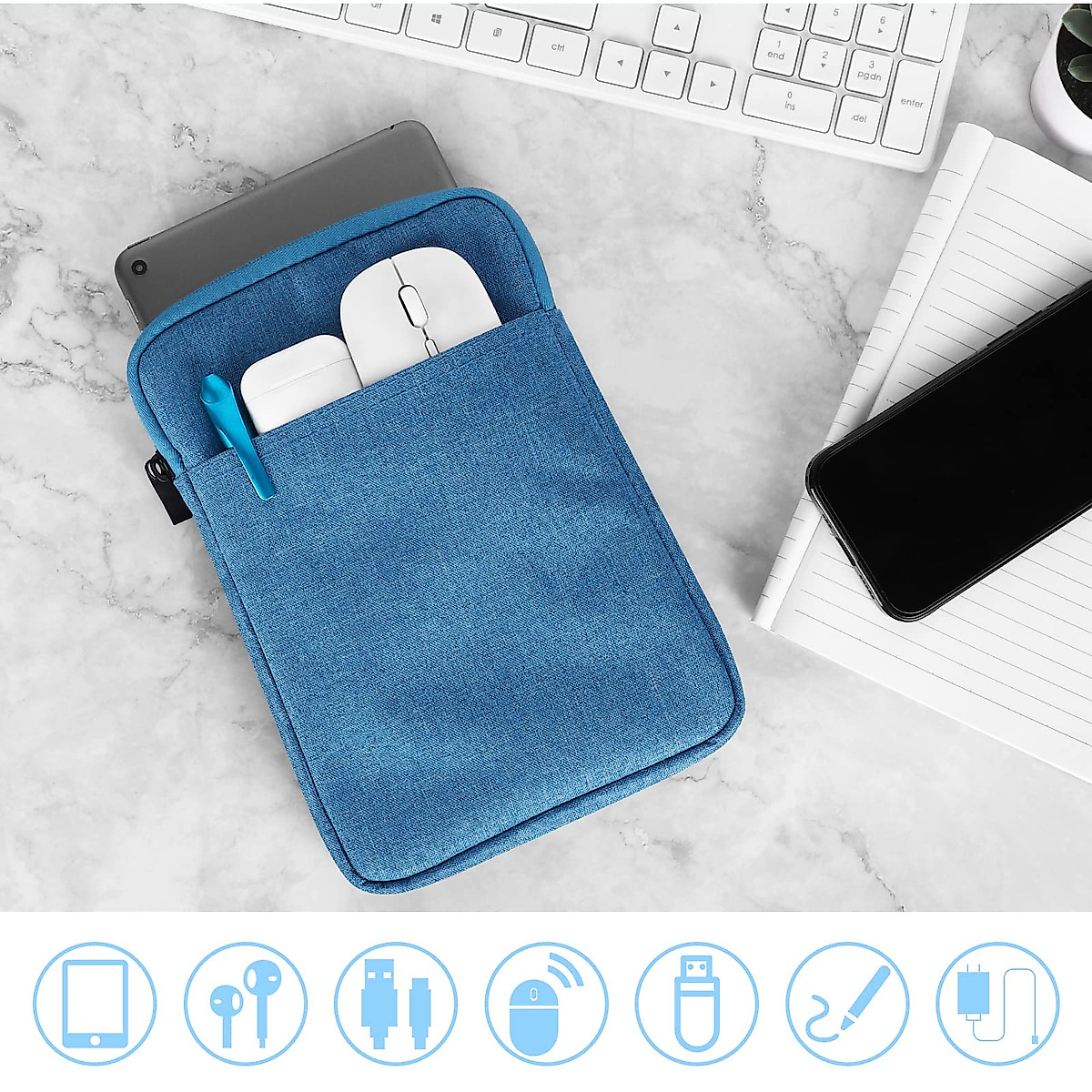 UrbanX 8 Inch Tablet Case for Nvidia Shield Lightweight Portable Protective Bag Laptop with Dual Pockets