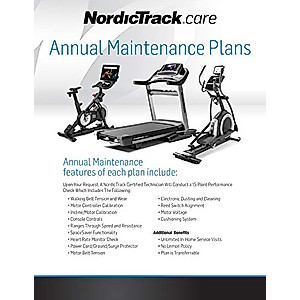 NordicTrack Care 3-Year Annual Maintenance Plan for Fitness Equipment $1000 to $1499.99