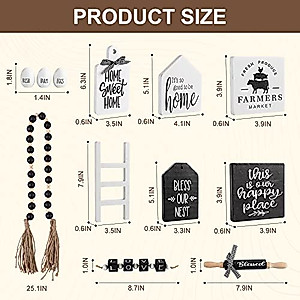 BFAZKXY 12pcs Farmhouse Tiered Tray Decor Set, Rustic Farmhouse Decor Wood Sign for Home & Kitchen Decor
