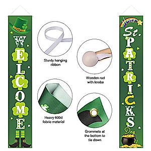 DAZONGE St. Patrick's Day Decorations | Lucky St. Patty's Day Welcome Signs for Porch/Front Door/Home Decor | St. Patrick's Day Party Accessory