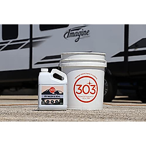 303 Products RV Wash & Seal - Clean, Streak-Free Finish, pH Neutral with High Foaming Formula, Provides A Deep Gloss Finish on RVs, Campers, Pop-ups, and Motorhomes, 1 Gallon (30240)