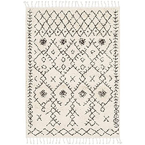 Mark&Day Area Rugs, 5x7 Macolm Bohemian/Global Charcoal Area Rug, Beige/Black/Cream Carpet for Living Room, Bedroom or Kitchen (5'3" x 7'3")