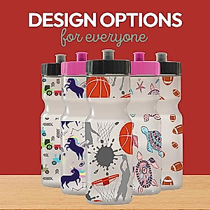 50 Strong Kids Water Bottle | 22 oz. BPA- Free Sports Squeeze Water Bottles with Pull Top Cap |Perfect Water Bottle for School | Reusable & Durable for Boys & Girls | Made in USA