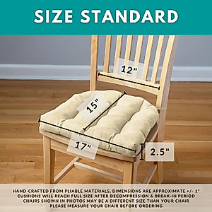 Barnett Home Decor Microsuede Royal Blue Dining Chair Pad with Ties - Standard Size 17 Chair Cushion - Latex Foam Fill Cushion, Reversible, Machine Washable - Microfiber Ultrasuede