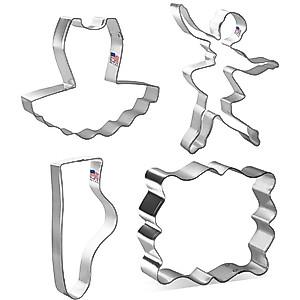Ballet/Dance Cookie Cutter 4 Piece Set from The Cookie Cutter Shop – Tin Plated Steel Cookie Cutters