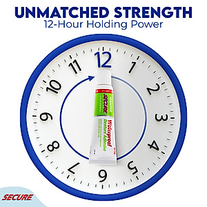 Secure Sensitive Gums Waterproof Denture Adhesive Zinc Free with Aloe Vera & Myrrh - Extra Strong 12 Hour Hold - 1.4 oz