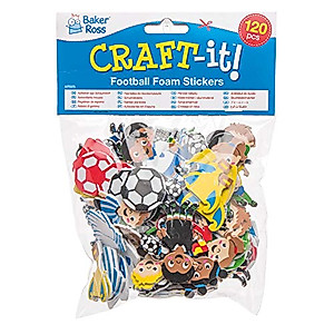 Baker Ross AR505 Soccer Foam Stickers - Pack of 120, for Kids' Crafts and Art Projects, Cards, Party Bags, and Ornaments