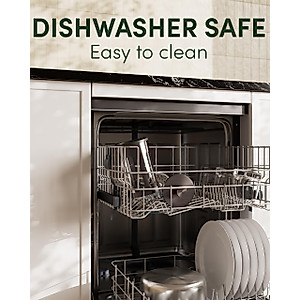 BAYKA 34 Ounce 1 Liter French Press Coffee Maker, Heat Resistant Thickened Borosilicate Glass Stainless Steel Coffee Press, Cold Brew Coffee Pot Tea Press for Kitchen Travel Camping, Dark Pewter