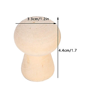 20pcs Wooden Peg Doll Unfinished Mushroom Head Shape Doll Wooden Mushroom Figures People Wooden Figures for Kids Art and Craft