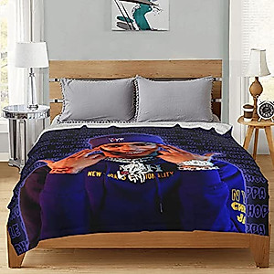 NLE Choppa Blanket Rug Soft Throw Fleece Blankets for Gift Bed Sofa 50"X40" Lightweight Flannel Blanket Bedding