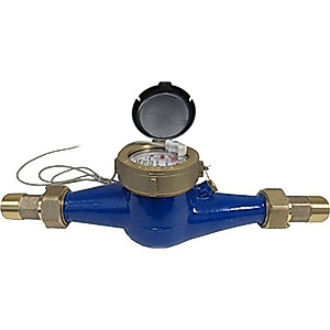 PRM 3/4 Inch NPT Multi Jet Water Meter with Pulse Output, Brass Body - Not for Potable Water