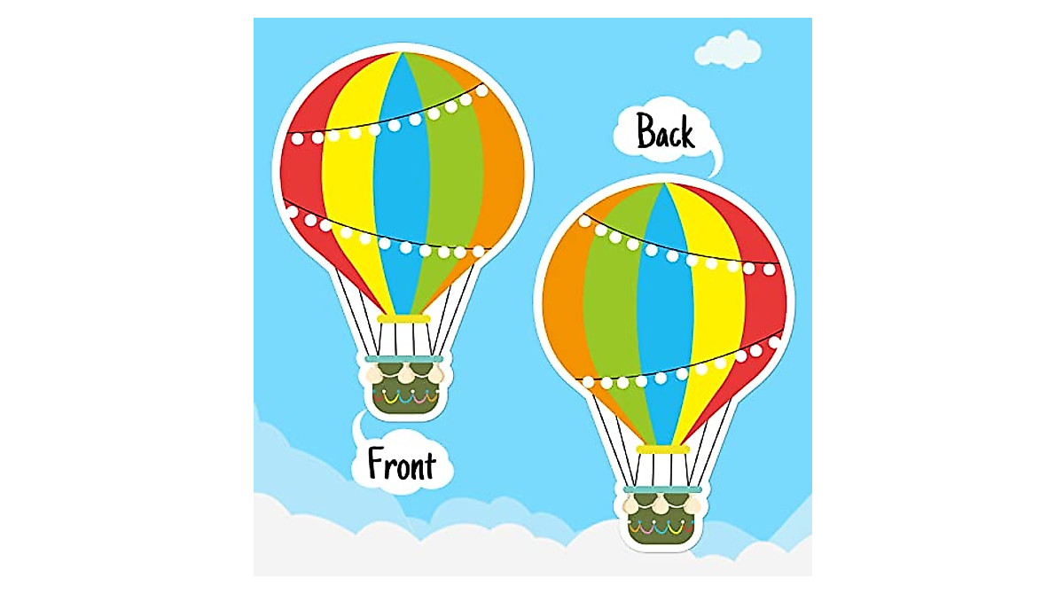Colorful Hot Air Balloon Classroom Decorations - 45 Pcs Party Supplies