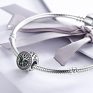 Family Tree Charms Bead Authentic 925 Sterling Silver Love Tree of Life Family Christmas Tree Dangle Charms fit Pandora Bracelet (C)