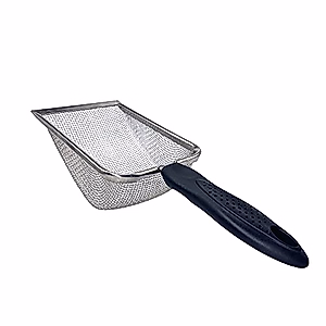 Falltail Stainless Steel Reptile Sand Substrate Scoop Shovel Sifter Fine Mesh Metal Reptile Litter Cleaner Scooper for Sand Bedding