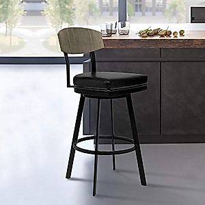 Armen Living Frisco Bar Stool, Height, Black