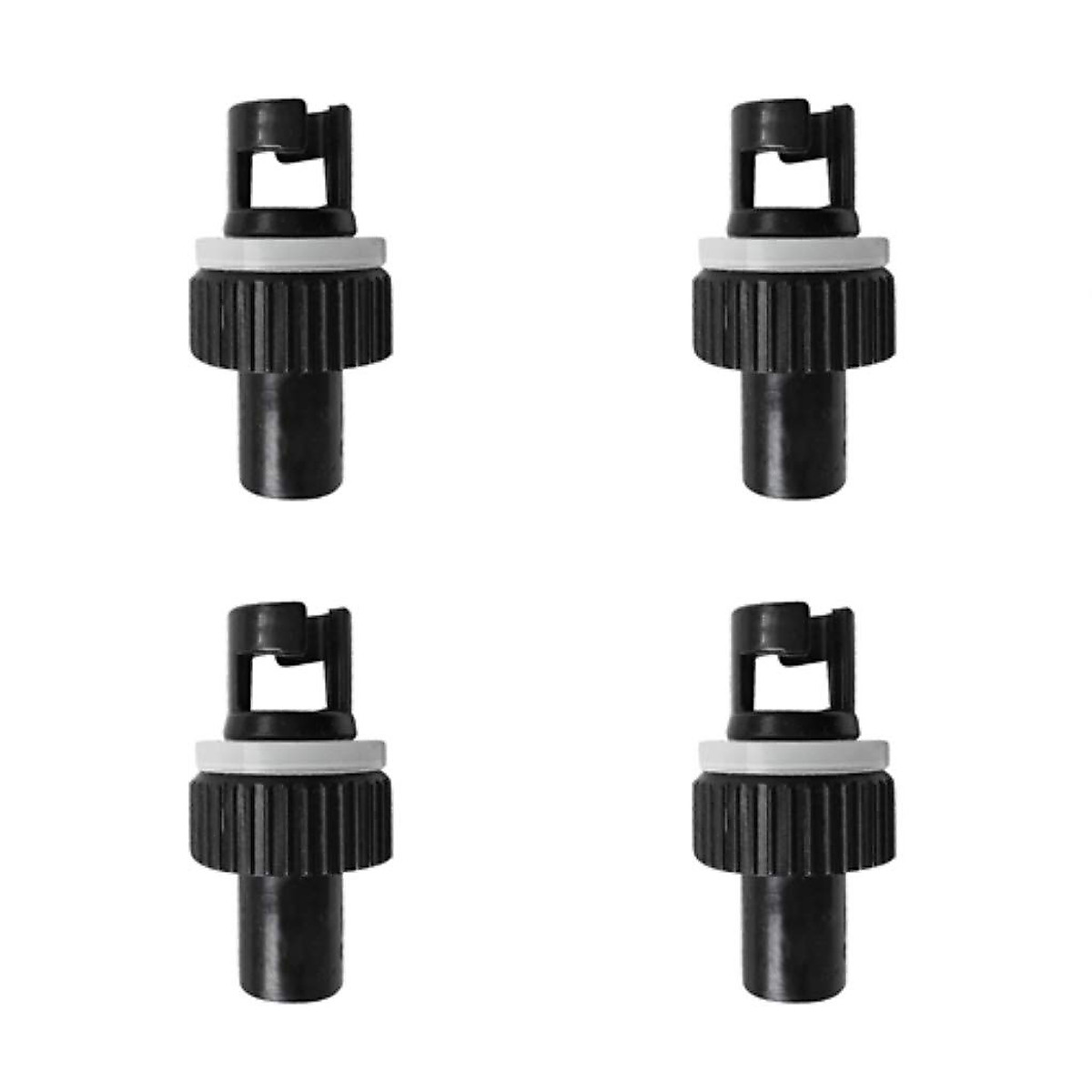 FHelectronic 4 Pieces Air Pump Hose Valve Adapter Black PVC Kayak Inflatable Boat Air Valve HR Hose Adapter Water fit for Boat Kayak Rubber Boats