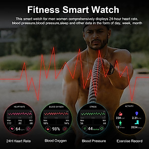 Smart Watches for Men(Answer/Dial Calls),1.43" HD AMOLED Tactical Military Watch, Rugged Fitness Watch for Android and iOS Phones with Heart Rate Sleep Monitor, Blood Oxygen, IP67 Waterproof,Gray