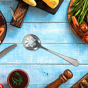 UPKOCH Stainless Steel Slotted Cooking Spoon, Kitchen Gadgets Slotted Spoon Kitchen Tools Chef Strainer Utensil For Cooking Serving Mixing Long Spoon With Holes