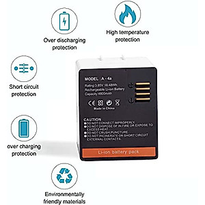 2-Pack Rechargeable Battery and Dual Battery Charge Station Fit for Arlo Ultra Arlo Ultra 2 Arlo Pro 3 Arlo Pro 4 Camera [3.85V/18.48Wh/4800mAh]