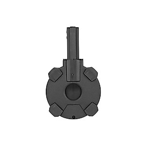 GoldenBall x Sentinel Gears 1200 Rounds Electric Polymer Drum Airsoft Magazine for M4 AEGs, Battery Included - Black