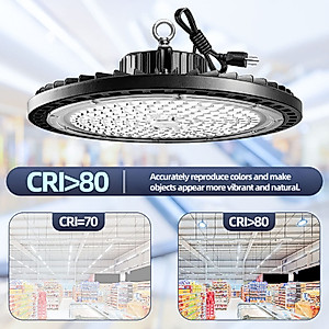 BLAUESGAS 6 Pack UFO LED High Bay Light 150W High Bay Led Shop Lights 21,000LM Commercial Bay Lighting for Warehouse Workshop Factory Gym Garage Barn