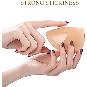 Silicone Bra Inserts Pads Self-Adhesive Bra Enhancer Breathable Push Up Bra Pads Lift Breast Pads (Beige - 3 pairs)