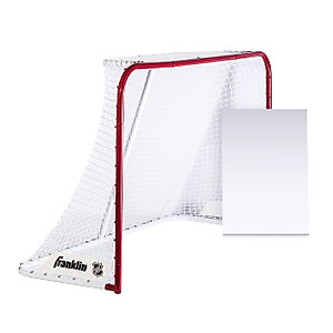 Franklin Sports NHL Street Hockey Goal - Quikset Official Size Regulation Steel Street + Roller Hockey Net Set with Shooting Board - 72" x 48"