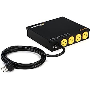 SurgeX Defender Series MultiPak (Model #SX-DS-154) 120 Volt, 15 Amp Surge Protector, EMI/RFI Noise Filter for Digital Panel Displays and Projectors, 4 Outlets