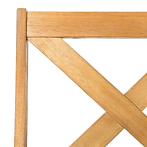 SAFAVIEH Outdoor Collection Bruna Teak 3 Piece Bistro Set