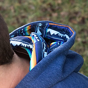 HOOEY Men’s Western Lifestyle Sweatshirt Drawstring Hoodie (Large, 2.0 Logo - Navy)